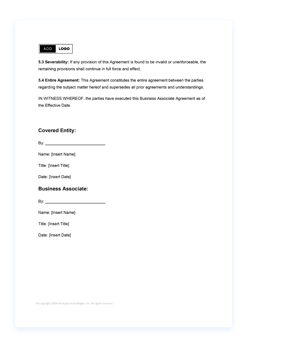 Free Downloadable Business Associate Agreement