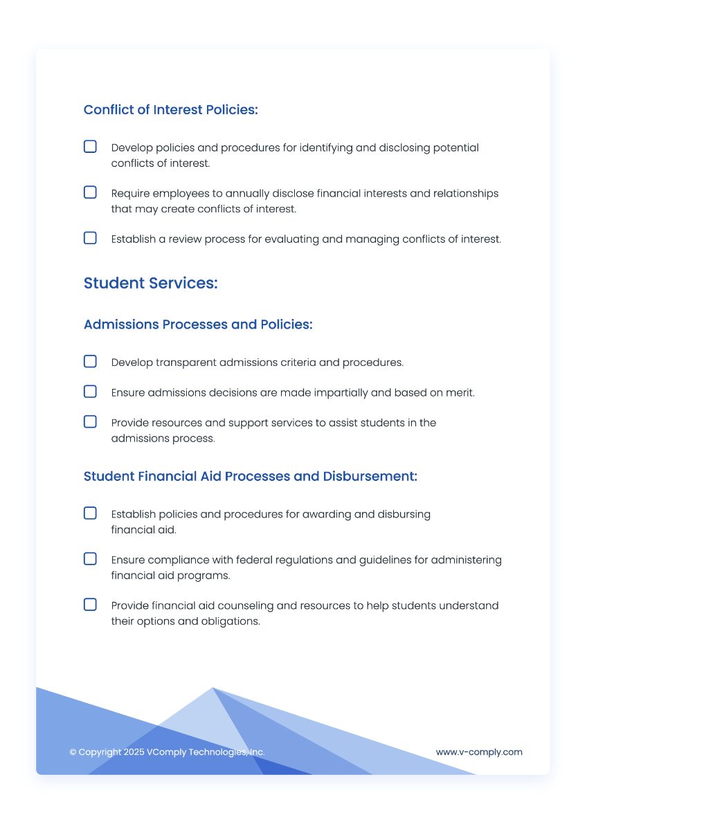 Free Higher Education Compliance Checklist