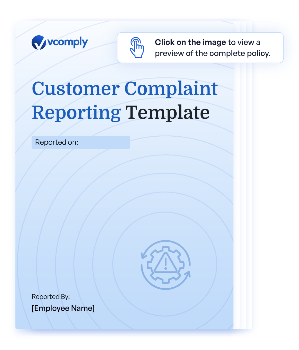 Customer Complaint Report Template | VComply