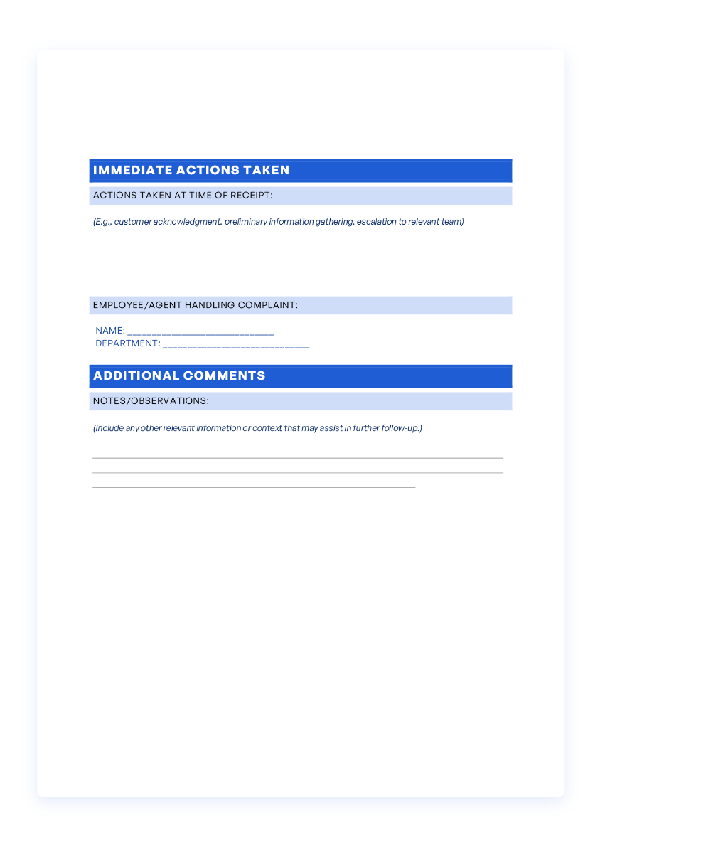 Customer Complaint Report Template | VComply