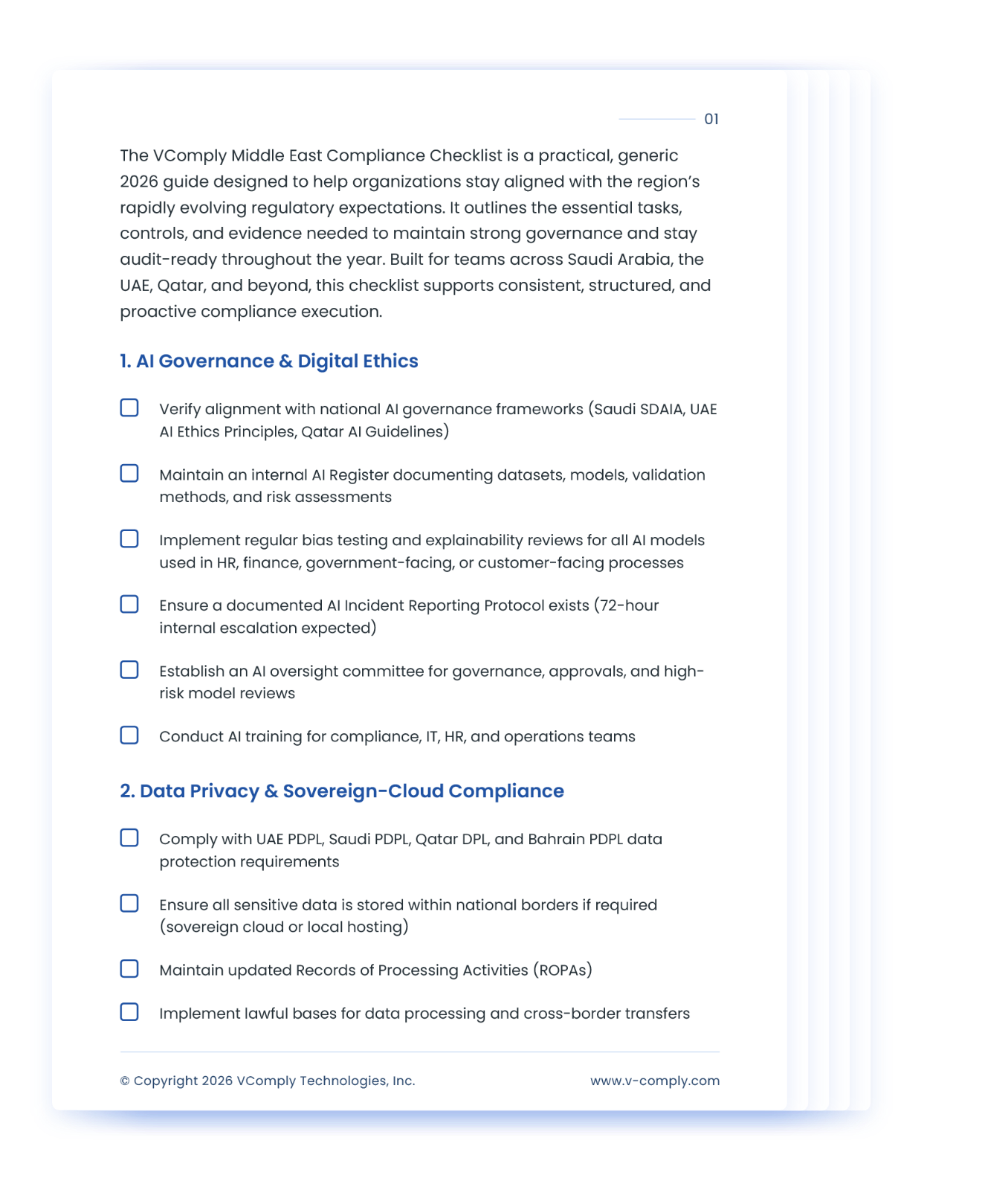 2026 Compliance Readiness Checklist for the Middle East